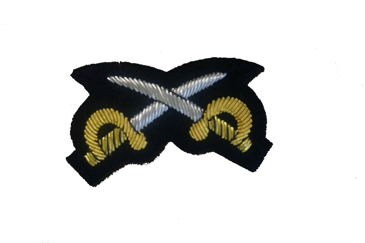 Mess Dress- Qualification Badge - PTI (X Swords) - Gold on Navy Ground ...